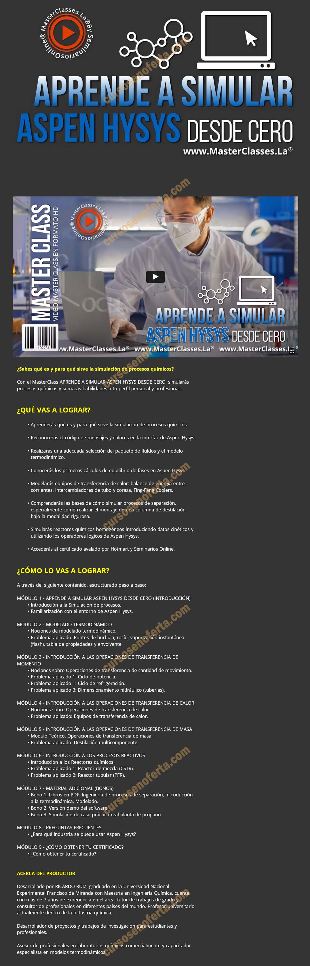 Aprende a simular Aspen Hysys desde cero - cursosenoferta.com Aprende a simular Aspen Hysys desde cero - cursosenoferta.com